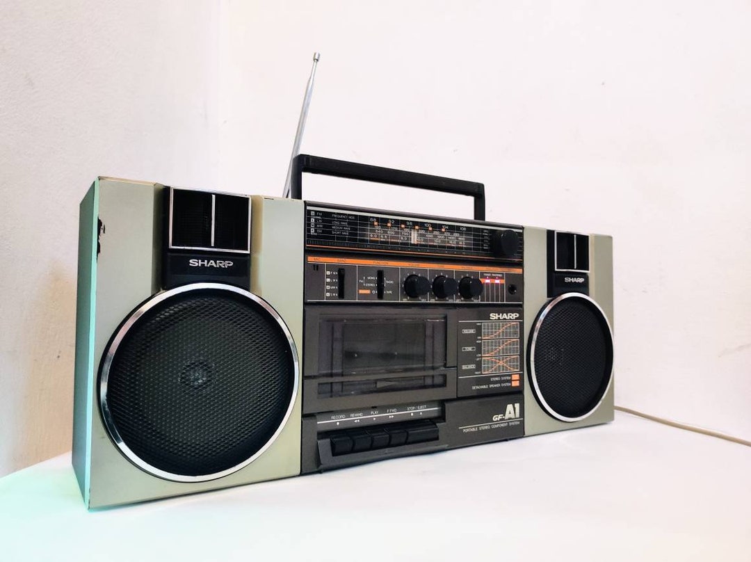 Vintage Portable Plastic Radio/ Retro Stereo Cassette Boombox Sharp/ No ...