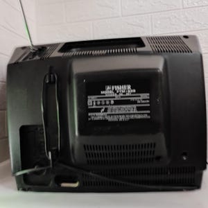 Retro Portable TV Fisher/ Black Plastic Tv/ Mid Century Colour Tv / Old ...