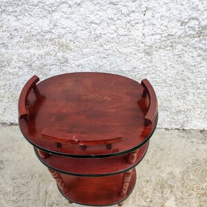 Vintage Phone Stand /wooden Stand / Retro Stand / Oval Telephone Table ...