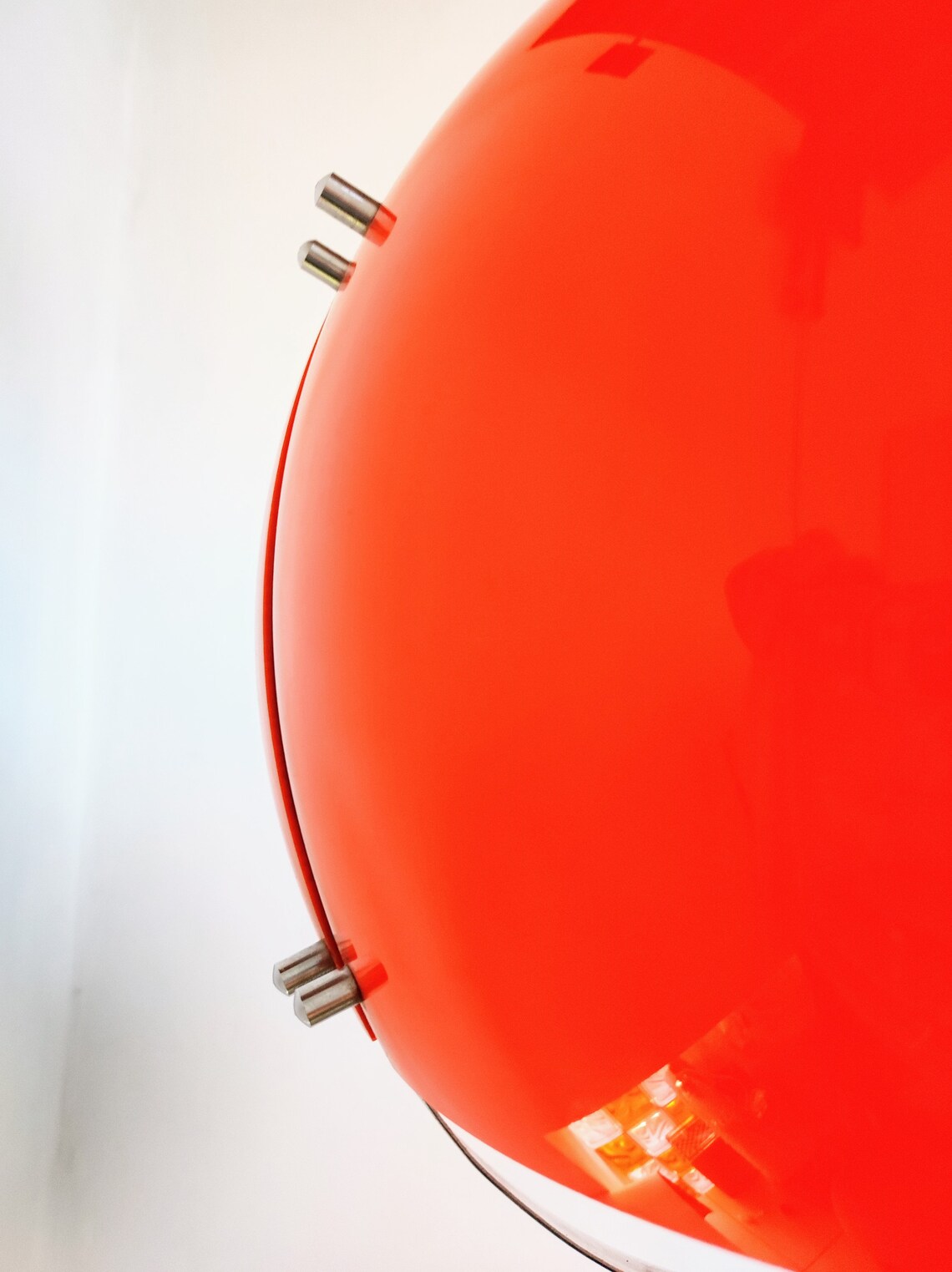 Vintage Orange Light/ Mid Century Modern Polam Meos Style Pendant Lamp ...