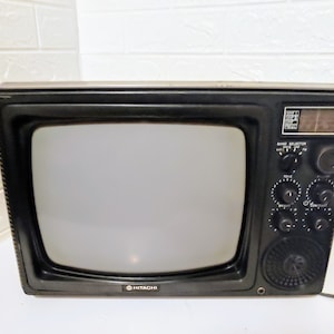 Vintage Portable Television/ Black Tv/ Black and White Display Tv ...