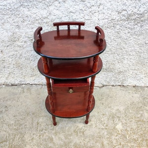 Vintage Phone Stand /wooden Stand / Retro Stand / Oval Telephone Table ...