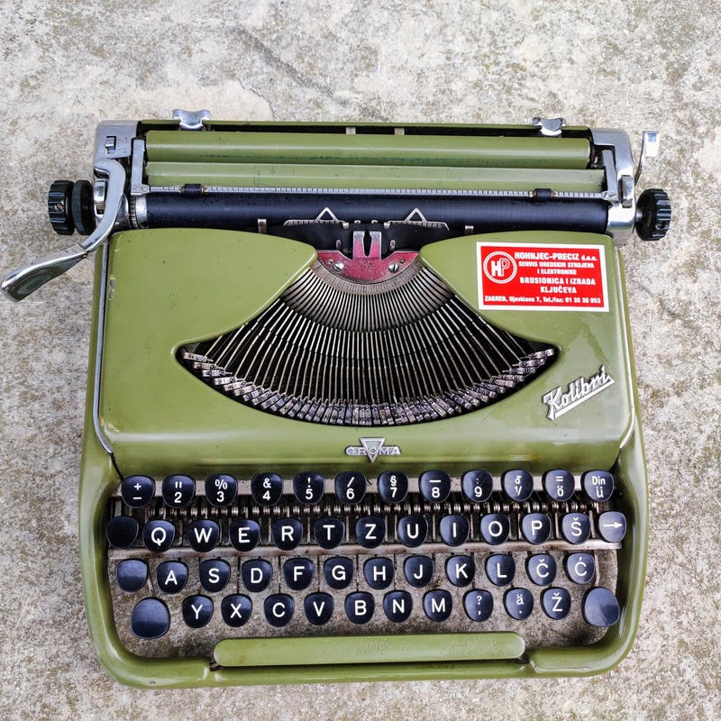 Green Typewriter - Etsy