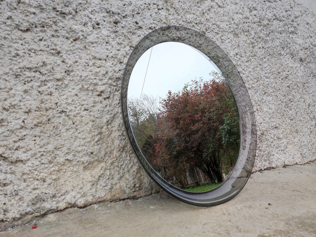 Vintage Mid Century Modern Round Mirror/ Plastic Round Mirror - Etsy