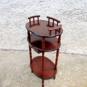 Vintage Phone Stand /wooden Stand / Retro Stand / Oval Telephone Table ...