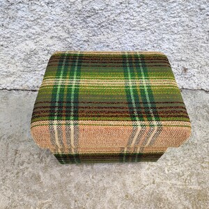 Vintage Mid Century Green Cushion Stool / Mid Century Ottoman on Wheels ...