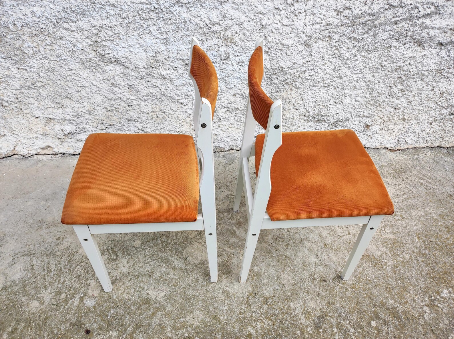 Vintage Wooden Upholstered Chairs/ Pair of Wooden Chairs/ Modern Dining ...