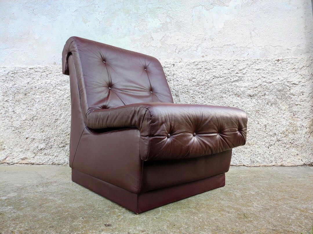 Vintage Meblo Armchair/faux Leather Meblo Armchair/ Meblo Armchair/ Mid ...