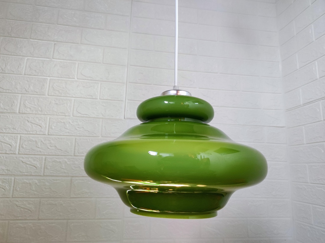Vintage Green Ceiling Lamp/ Pendant Light/ Vintage Ceiling Light ...
