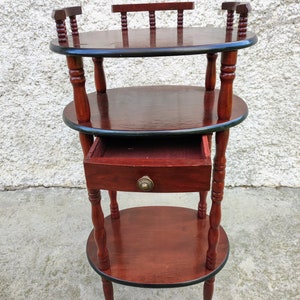 Vintage Phone Stand /wooden Stand / Retro Stand / Oval Telephone Table ...