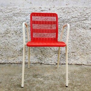 Vintage Picnic Chair/ Retro Plastic Chair/ Plastic Red Chair/vintage ...