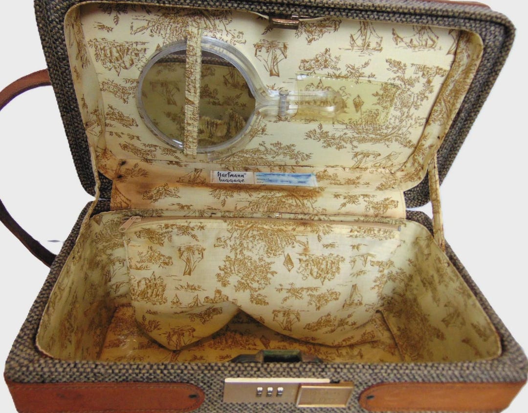 Vintage 1970s Hartmann Tweed Train Case With Mirror & Pouch – USA Made ...