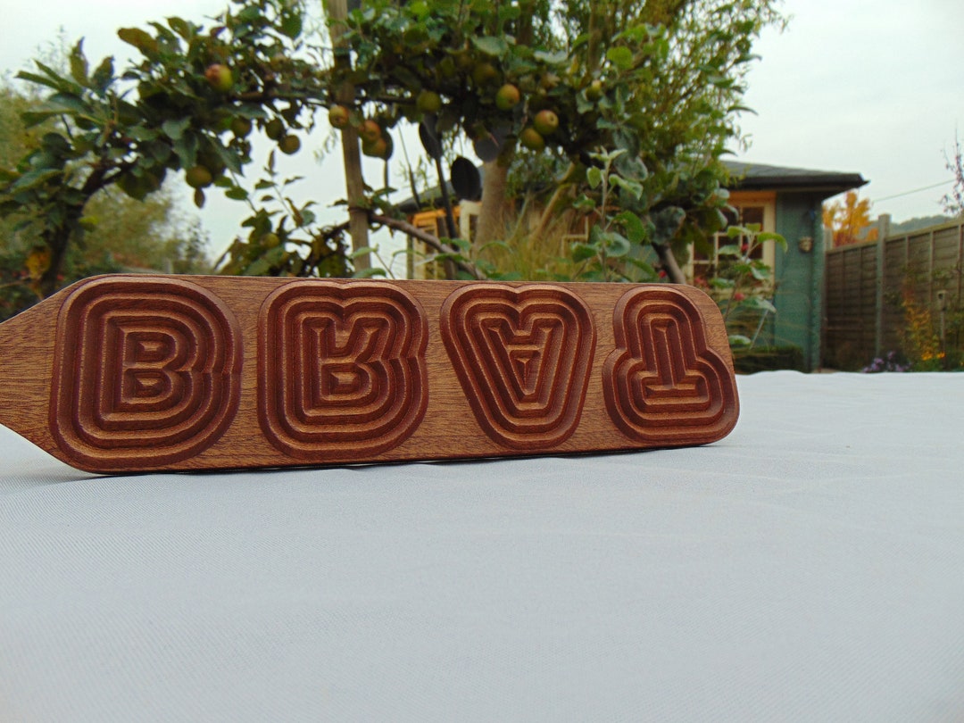 Sapele Spanking Paddle 3d Brat Made To Order Etsy