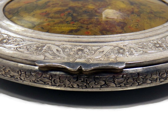 Hand Painted Miniature Enamel Powder Compact, Persian… - Gem