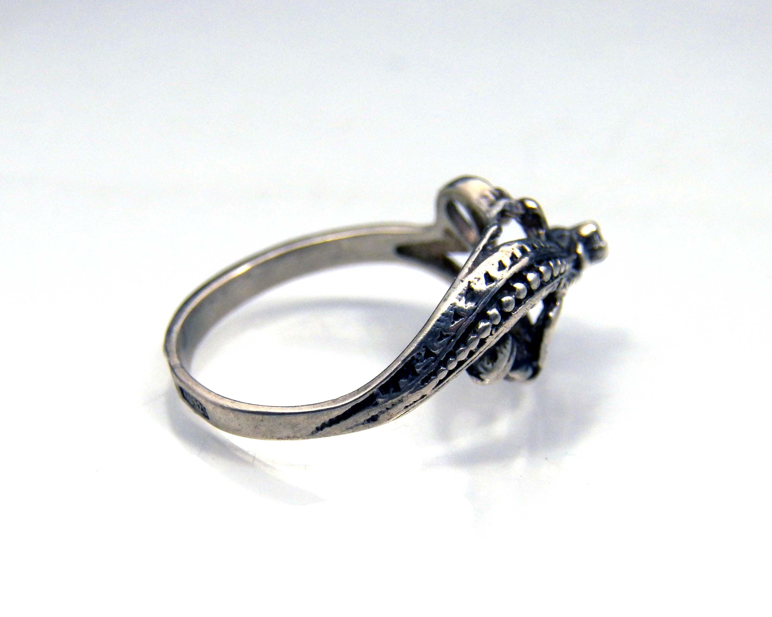 Sculptured Lizard Ring Sterling Silver Animal CZ Jewelry - Etsy