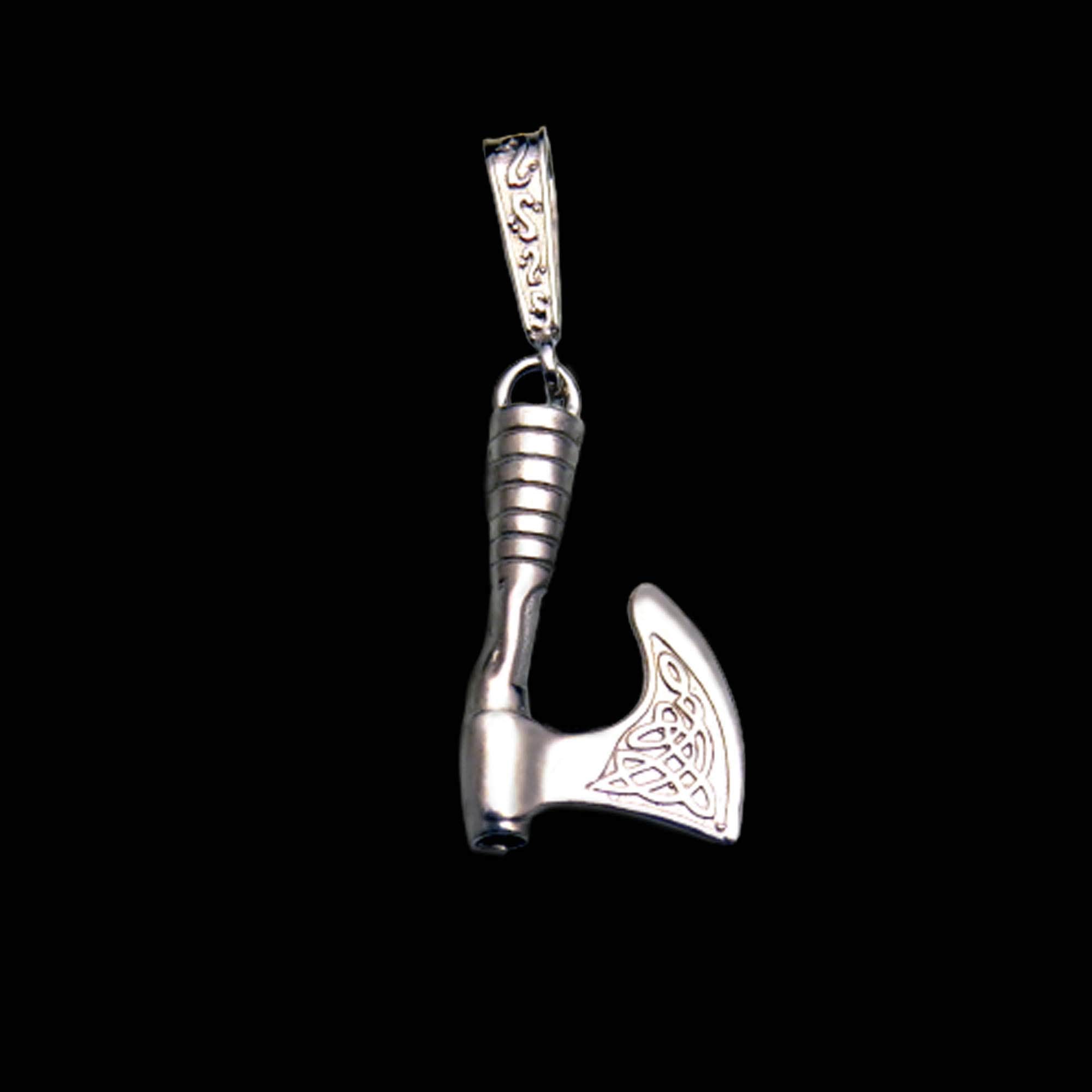 Celtic Knot Sterling Silver Axe Pendant, Viking Amulet Jewelry for Men ...