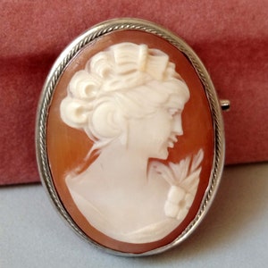 Carved Shell Cameo Brooch 935 Silver Vintage Jewelry - Etsy