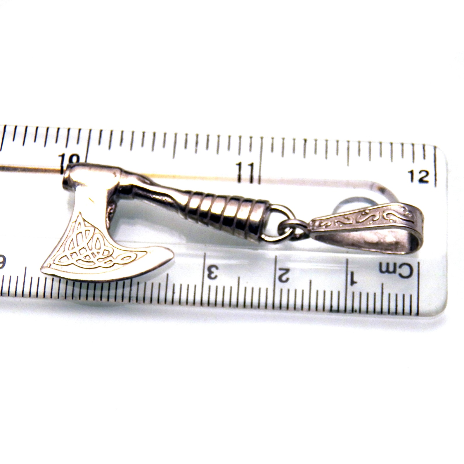 Celtic Knot Sterling Silver Axe Pendant, Viking Amulet Jewelry for Men ...