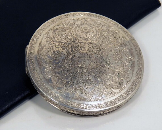 Hand Painted Miniature Enamel Powder Compact, Persian… - Gem