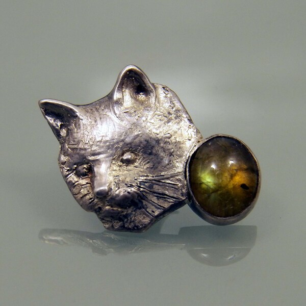 Sterling Cat Pin - Etsy