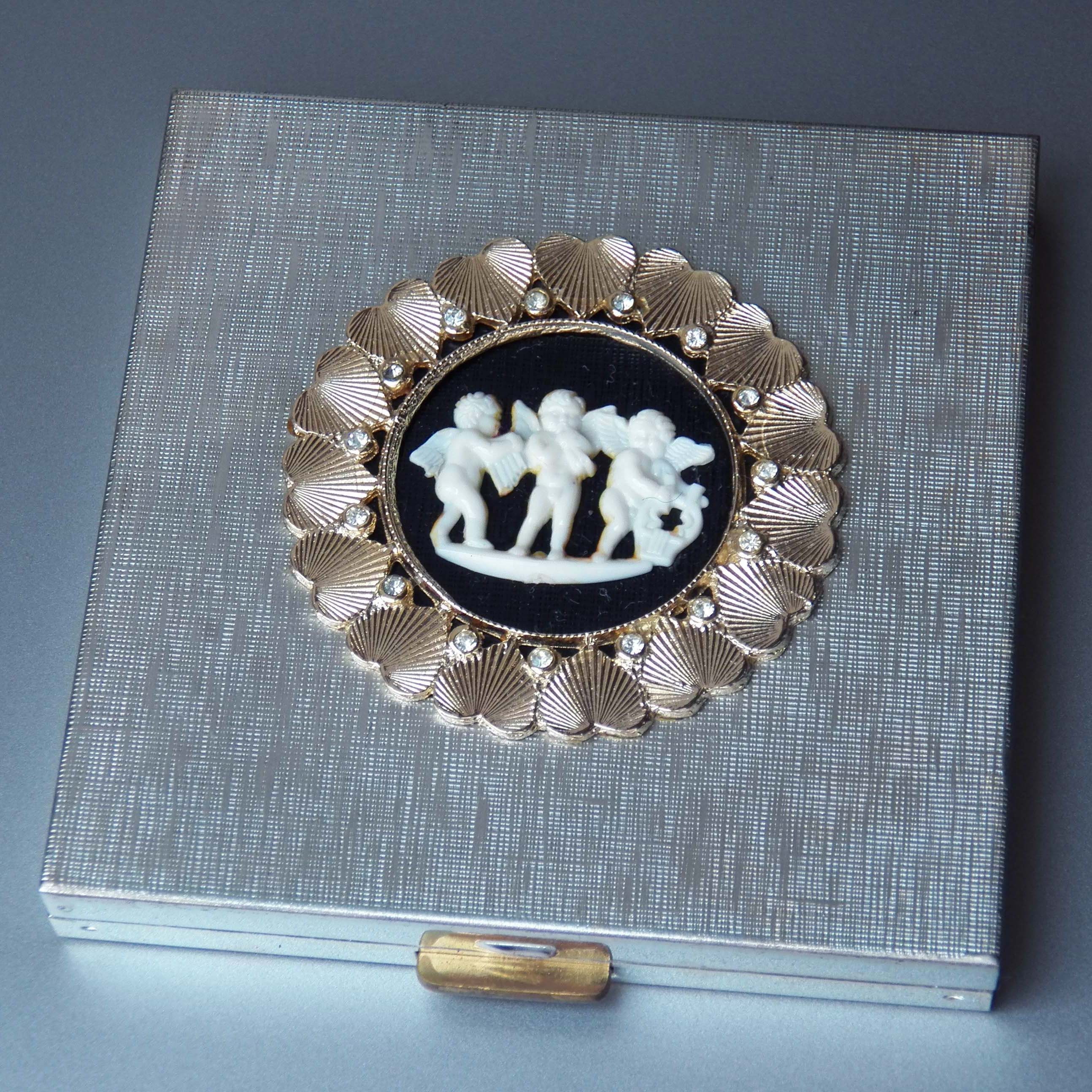 Cupids Musicians Cameo Volupte Powder Compact 1950s, Heart and ...