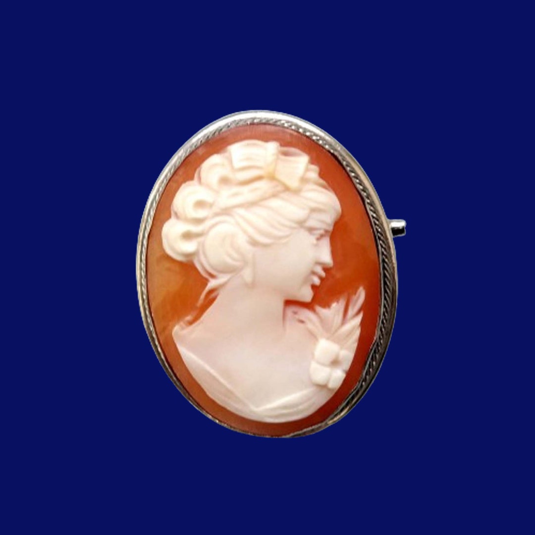 Carved Shell Cameo Brooch 935 Silver Vintage Jewelry - Etsy