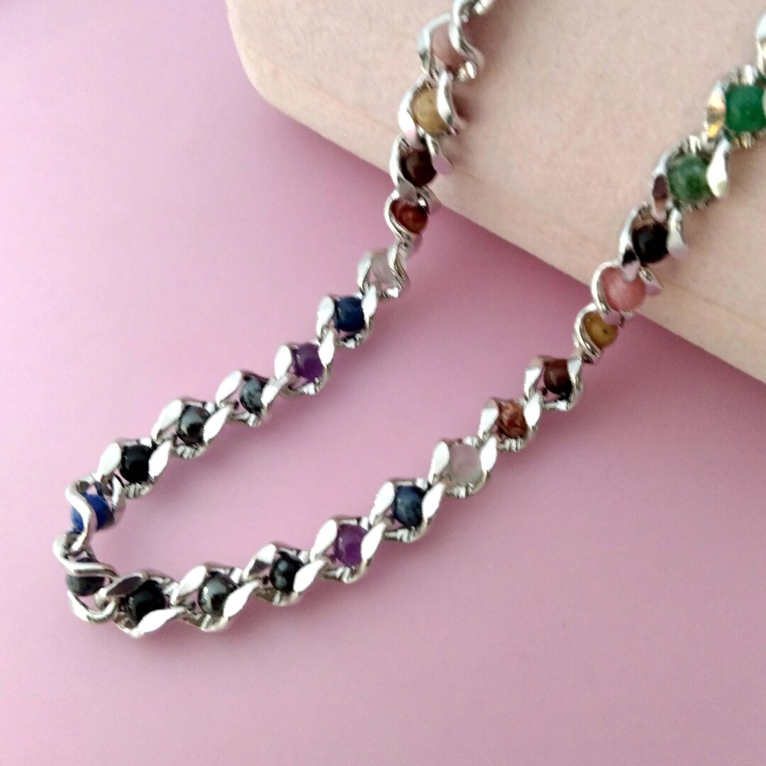 Quartz Bead Silver Chain Necklace Long, Rock Crystal Necklaces for ...
