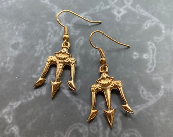 Trident Earrings - Etsy