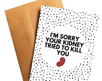Funny Kidney Card - Etsy
