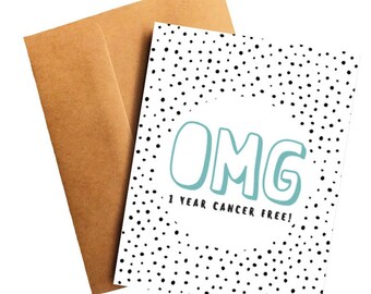 One Year Cancer Free Card - Etsy