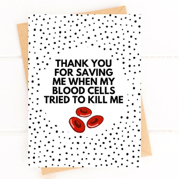 Blood Cells Thank You - Etsy