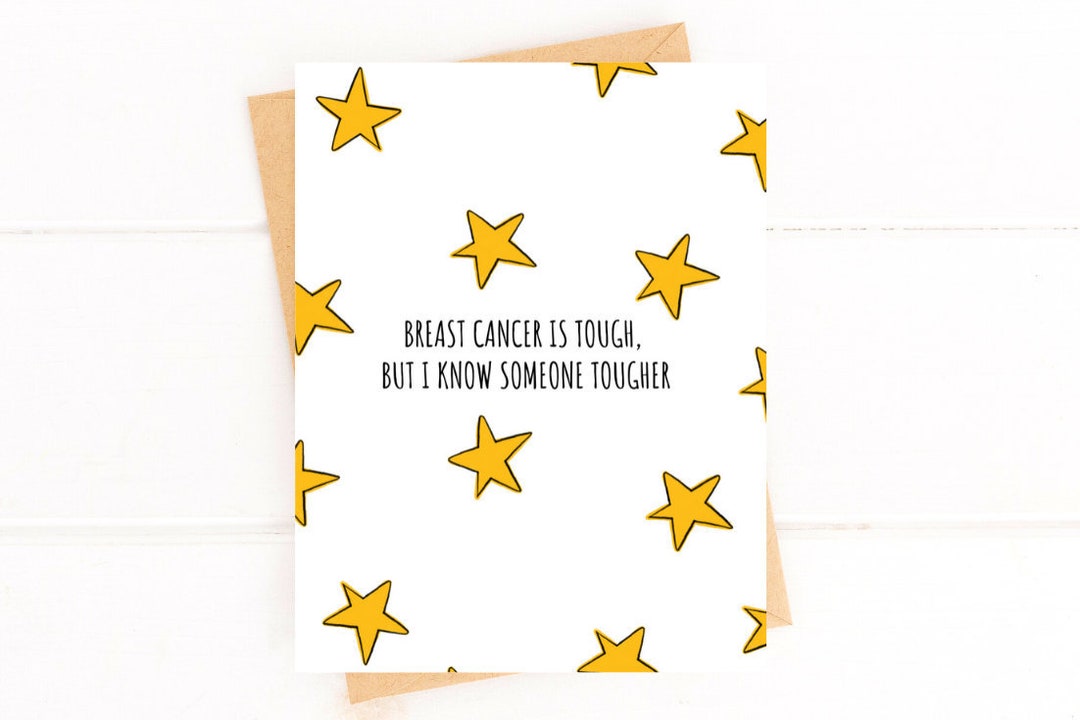 Funny Breast Cancer Get Well Card, Tougher Than Cancer - Etsy