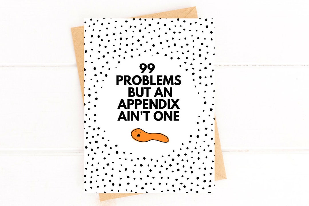 Funny Appendicitis Card Appendectomy Card Appendix Cancer Card 99 ...