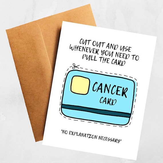The Cancer Card Encouragement Card Funny Beat Cancer Card | Etsy