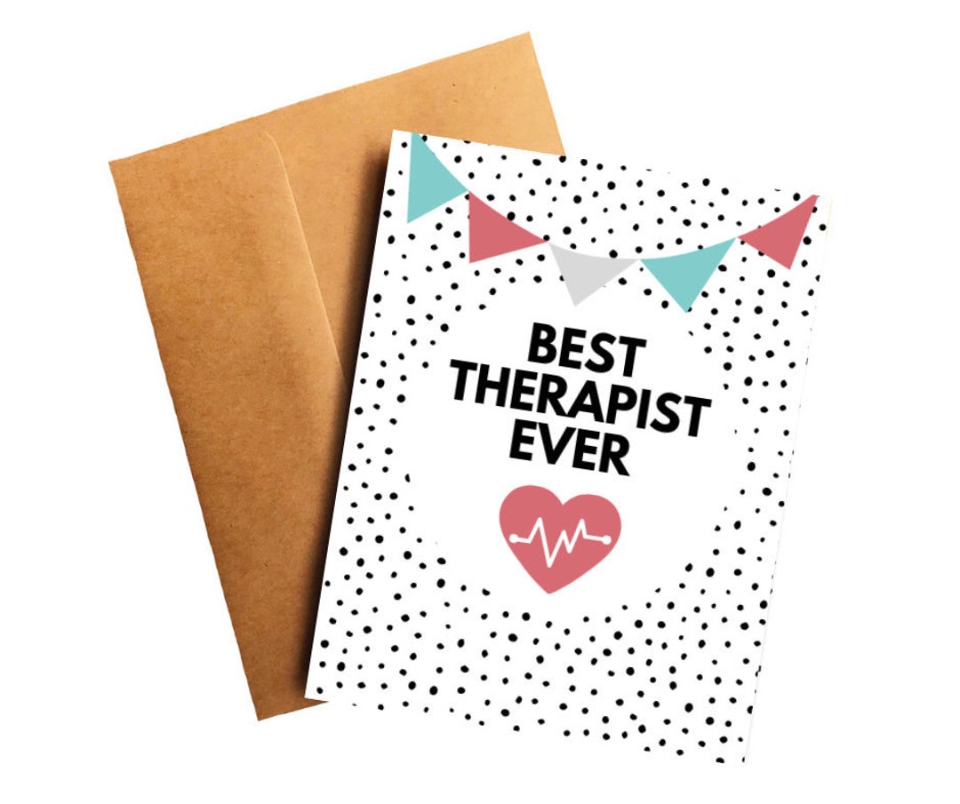 Best Therapist Ever Card Thank You Card for Therapist Card Cancer ...