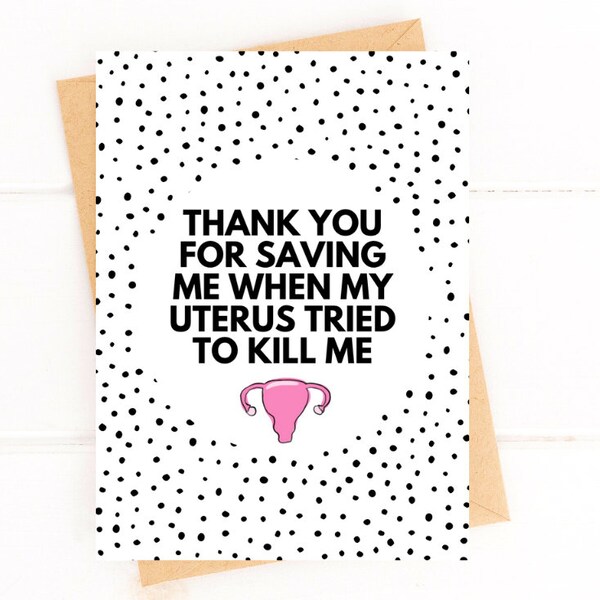 Uterus Thank You Card - Etsy Hong Kong