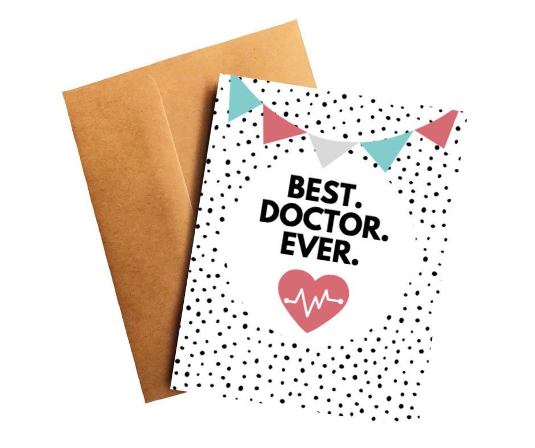 Best Doctor Ever Card Cute Doctor Card Best Doctor Thank You Card Thank ...