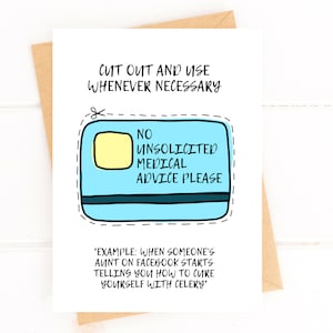 Funny Medical Card the Unsolicited Medical Advice Card Funny ...