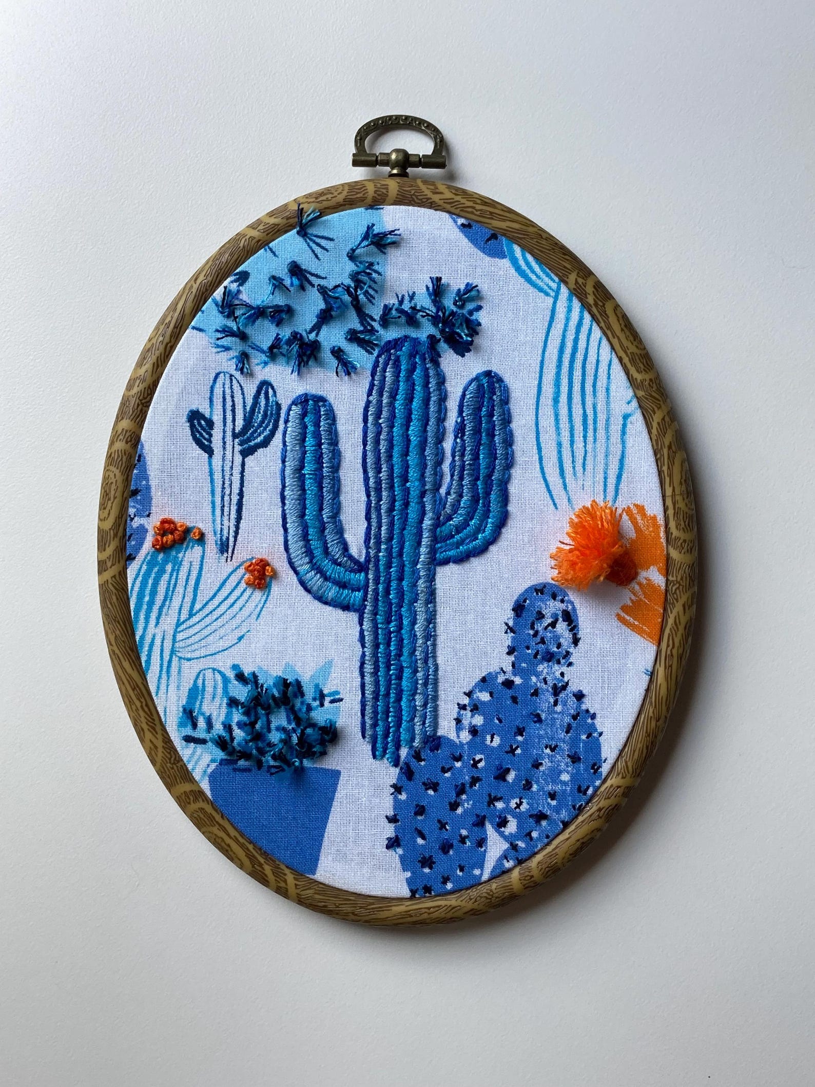 Cactus Hand-embroidered Wall Art “surrounded by Pricks” - Etsy