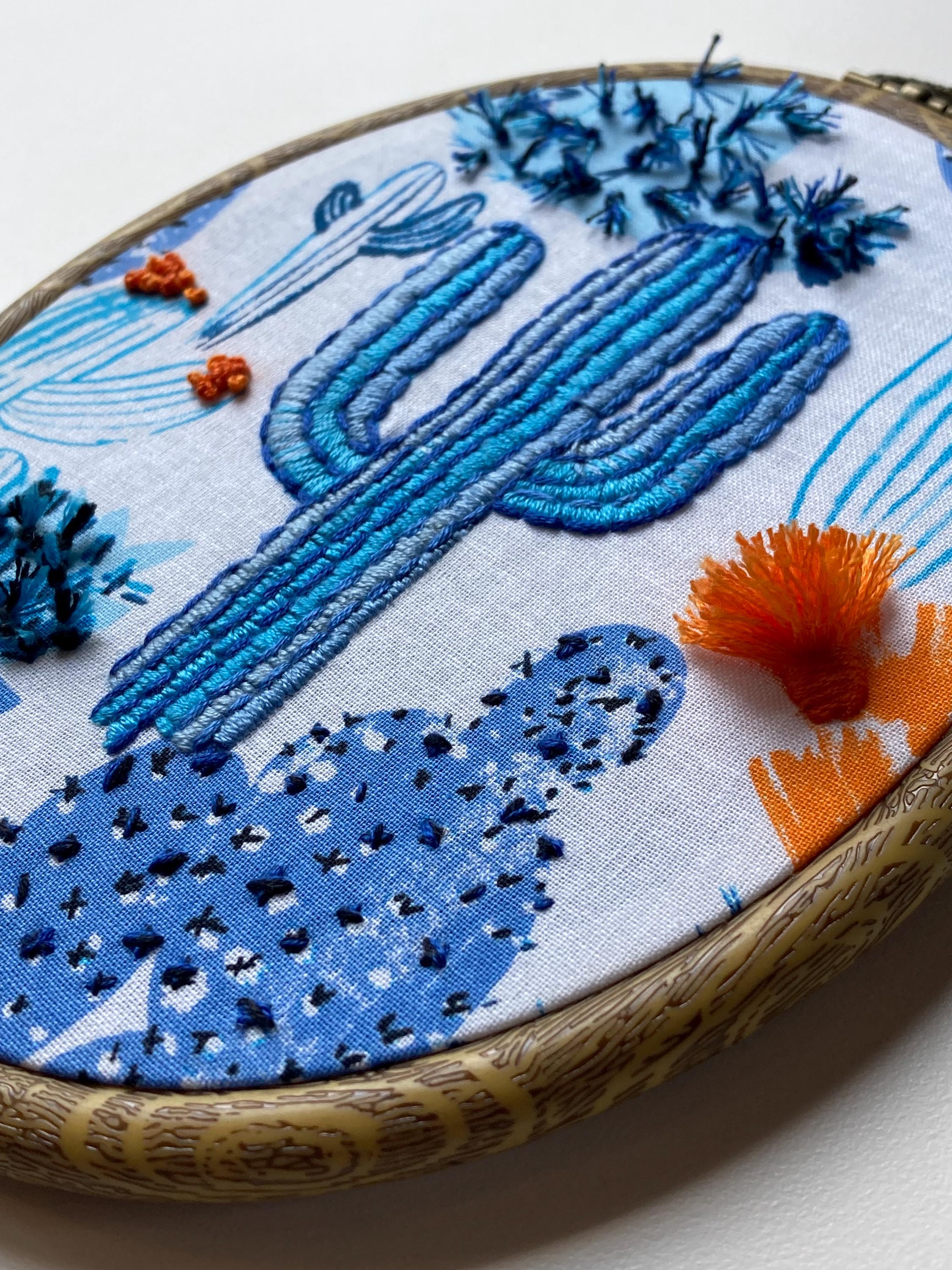 Cactus Hand-embroidered Wall Art “surrounded by Pricks” - Etsy