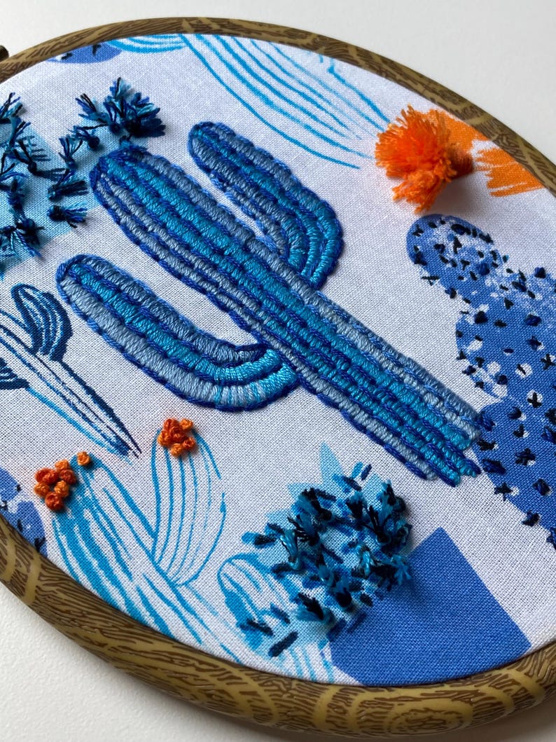 Cactus Hand-embroidered Wall Art “surrounded by Pricks” - Etsy