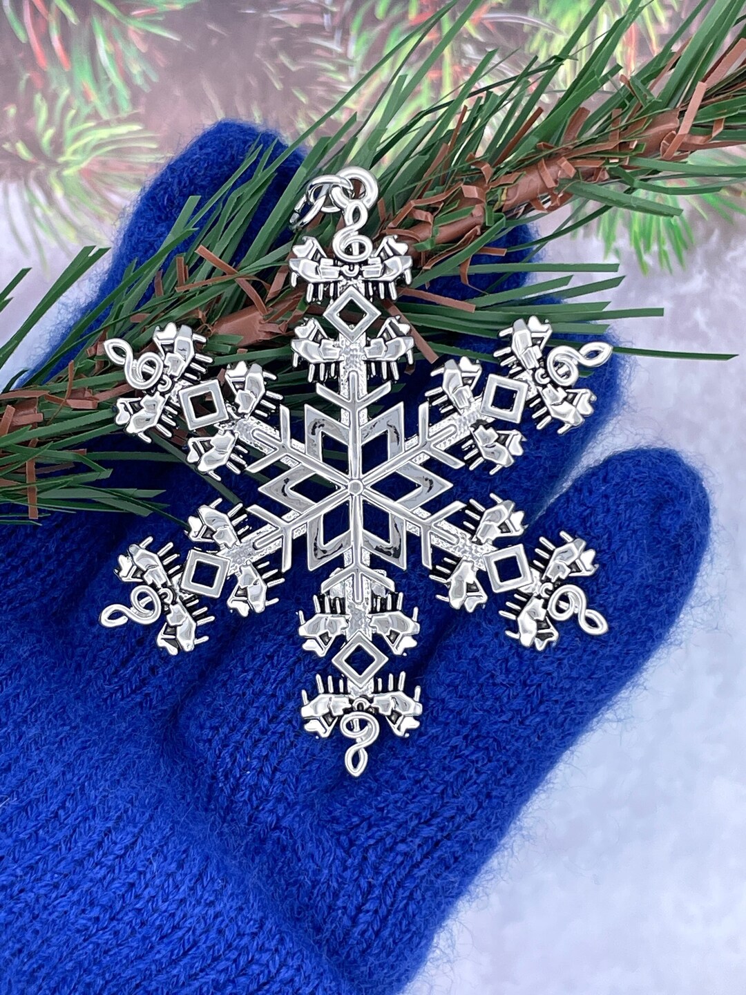 Piano Snowwonder® Snowflake Themed Ornament, 6063 Treble Clef - Etsy