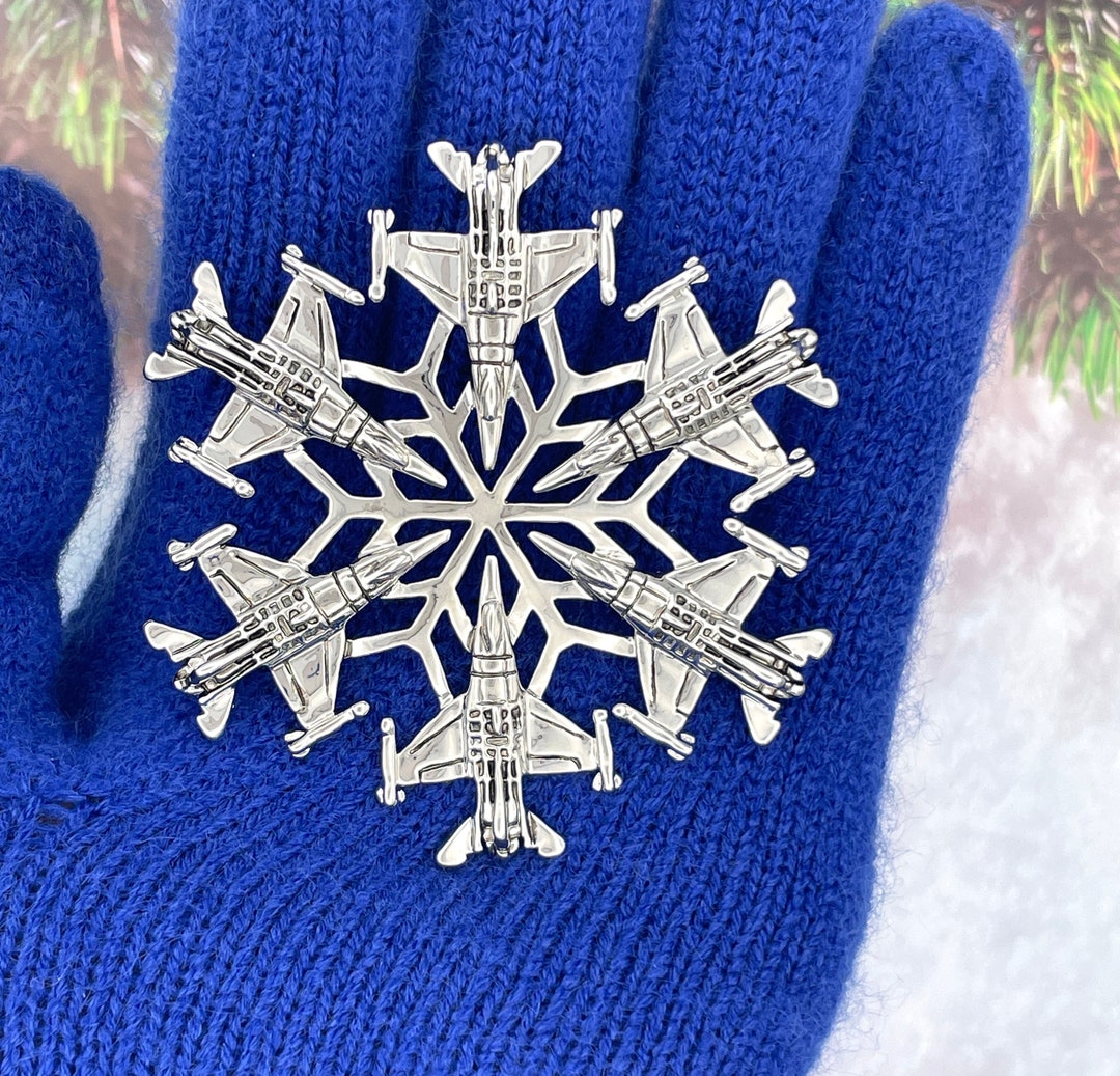 USAF F-16 Airman Ornament Snowflake Snowwonders® 5428 USAF Graduation ...