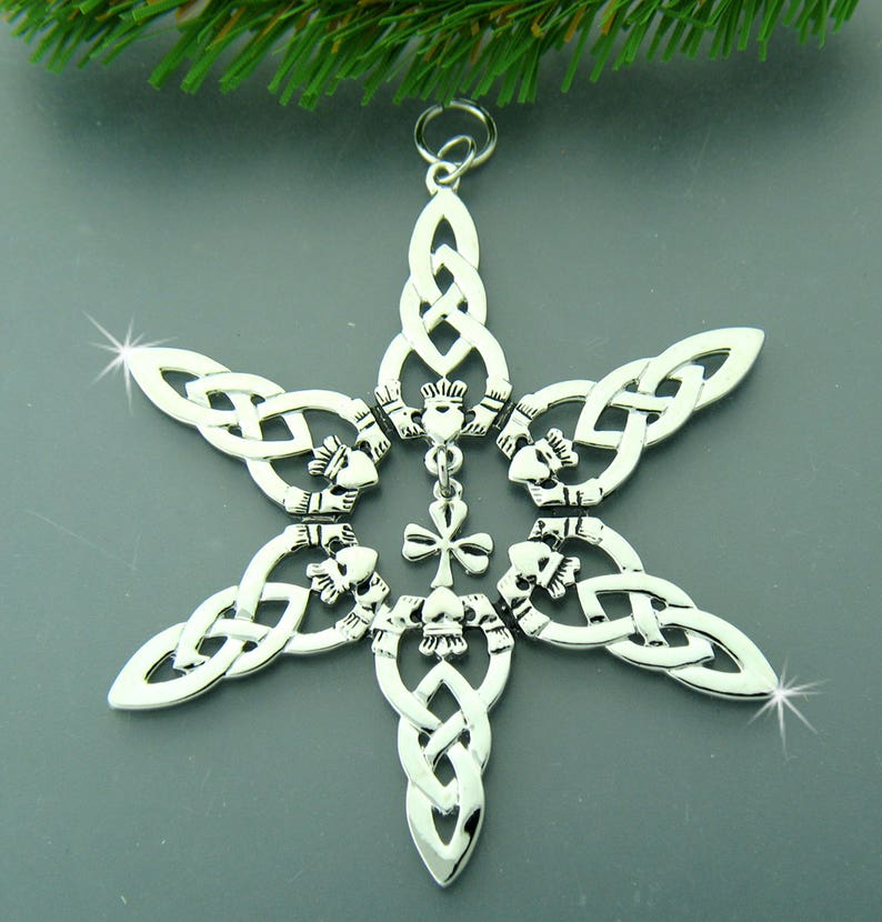 Irish Shamrock & Claddagh Snowwonders® Snowflake Ornament,(5235 ...