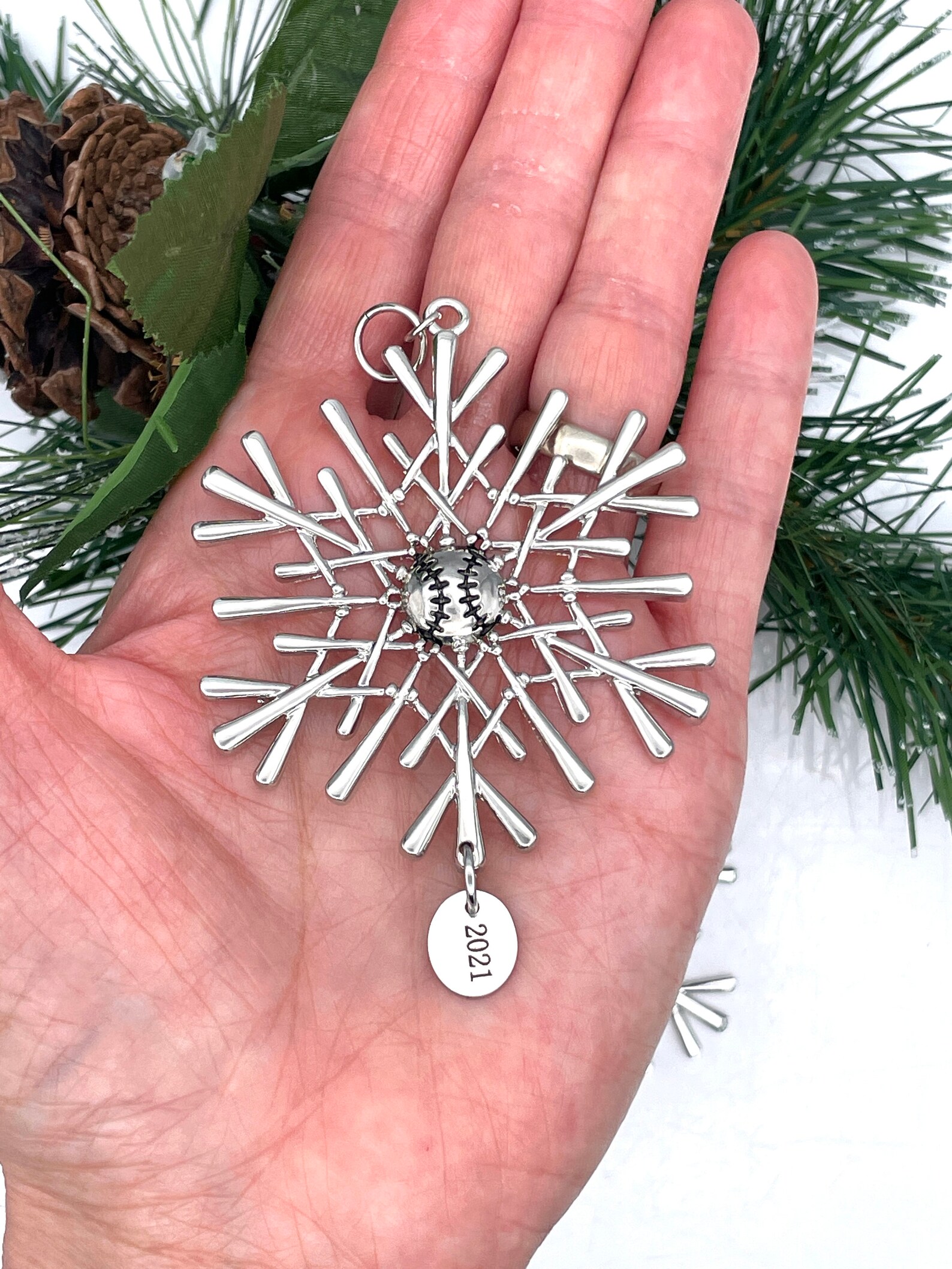 Baseball Snowwonders® Snowflake Ornament 5817 Baseball Tball - Etsy