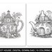 Enchanted Fairy Teapot House Coloring Pages for Adults, Printable ...