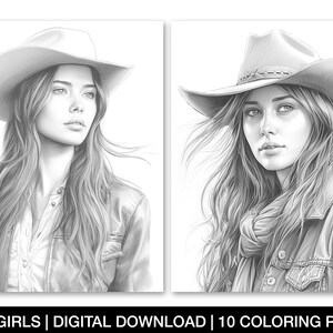 Cowgirls Coloring Sheets for Adults - Western Women Printable Art ...