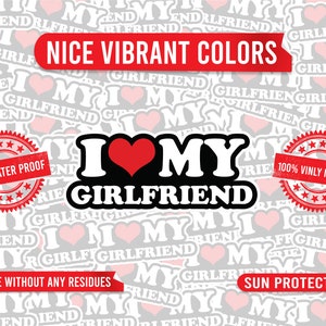 I Heart My Girlfriend Sticker: Funny Waterproof Vinyl Decal - Etsy
