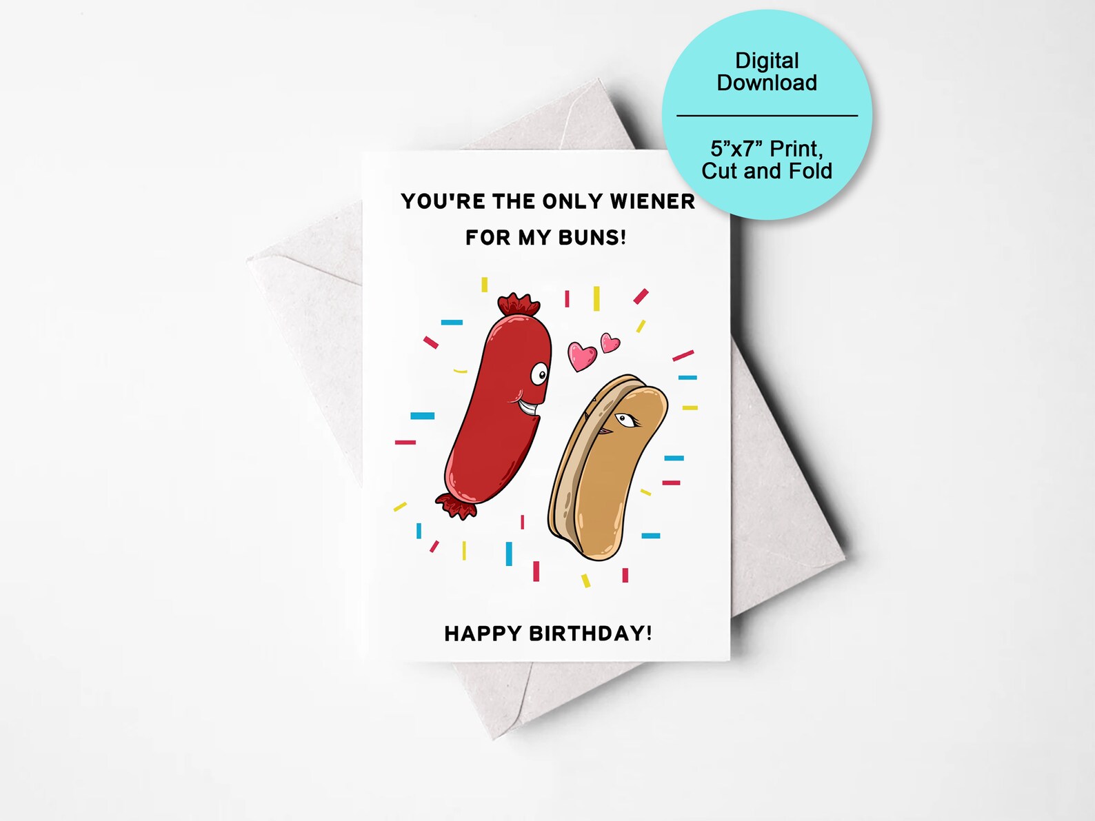 Printable Birthday Card You're the Only Weiner for My - Etsy