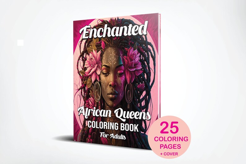 Enchanted African Queens Adult Coloring Book African American - Etsy